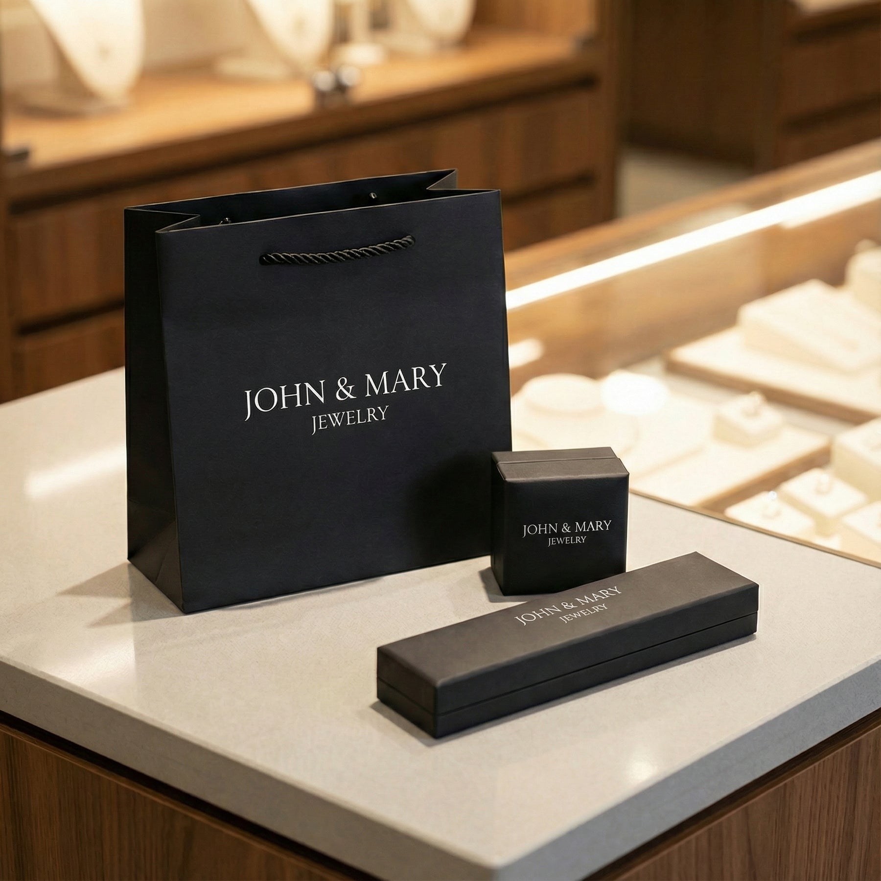 Gold Square Solitaire Ring – John & Mary Jewelry